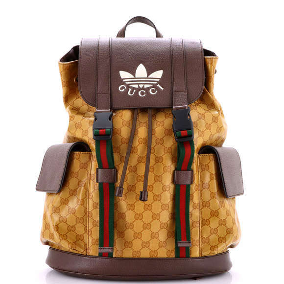 Gucci | Bags | Gucci Medium X Adidas Double Pocket Buckle Backpack Gg ...